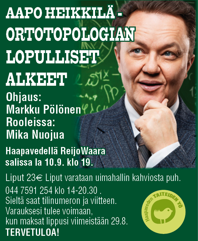Ortotopologian lopulliset alkeet, dosentti Aapo Heikkilä | Haapavesi